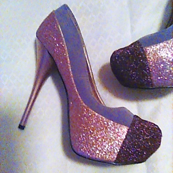Charlotte Russe | Shoes | Charlotte Russe 7 Rose Gold Glitter Stilettos ...